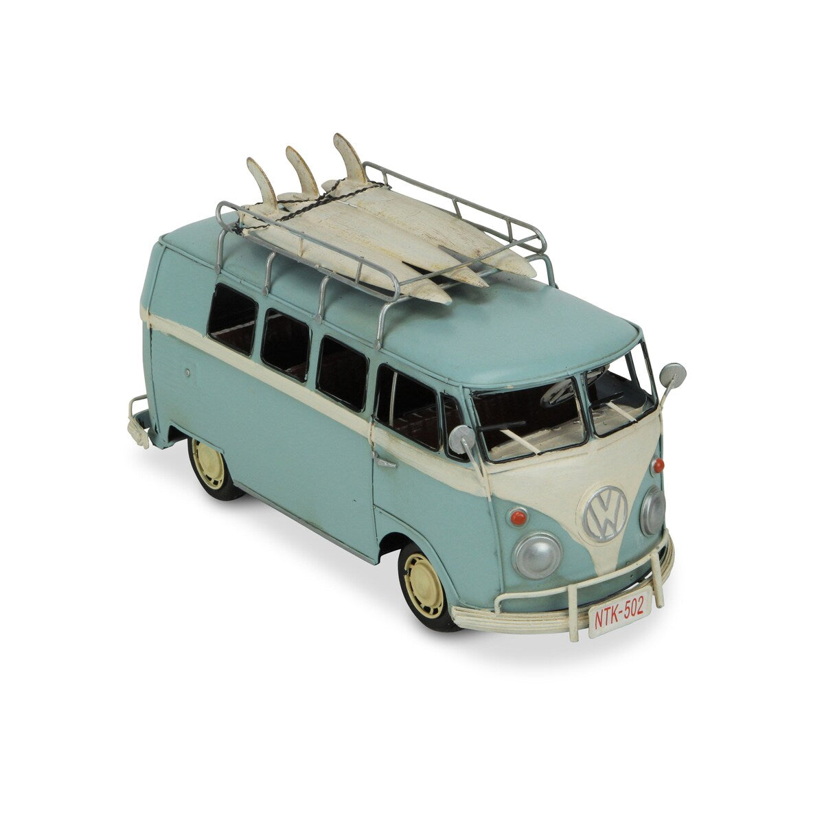Blue Metal Volkswagen Samba Bus Model