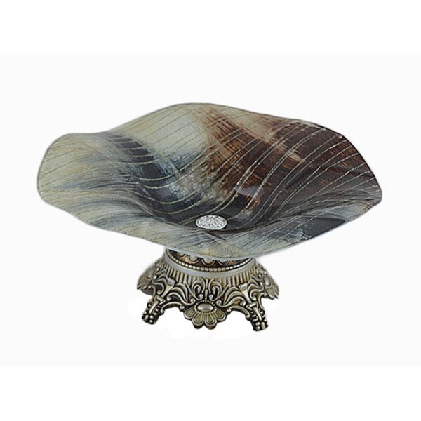 D'Lusso Designs Amalfi Design 14-inch Glass Centerpiece With Base