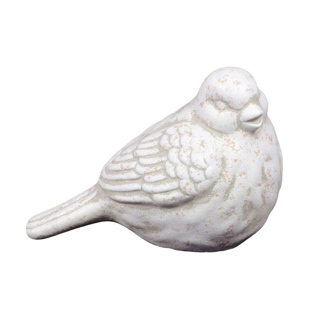 White Speckled Ceramic Bird Figure